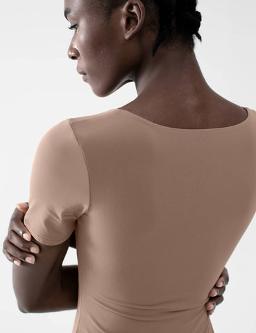 V Neck Short Sleeve Bodysuit|Pumiey|Bodysuit and shapewear – PUMIEY