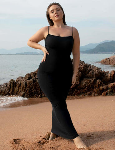 Slip Maxi Dress-PUMIEY-Bodysuits and Shapewear
