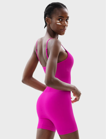 V Neck Spaghetti Strap Jumpsuits Seamless Workout Unitard-Pumiey – PUMIEY