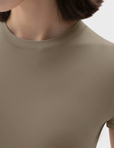 Crew Neck Short Sleeve Bodysuit-Pumiey-Bodysuit and shapewear-all size ...